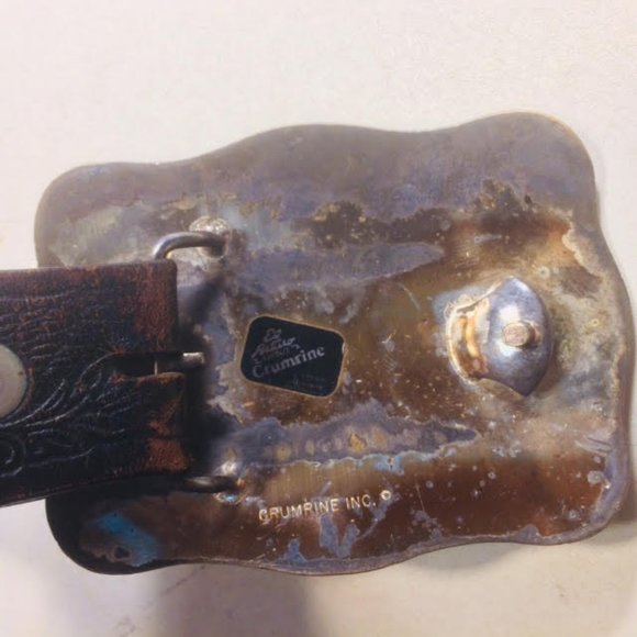 Crumine | Accessories | Crumrine Mother Of Pearl Eagle Tooled Belt ...